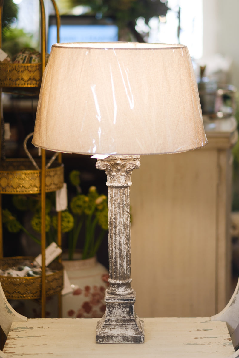 STONE PILLAR LAMP BASE – Saks & Hart